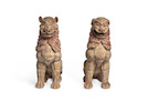 Bonhams : A PAIR OF SHISHI (CHINESE MYTHICAL LIONS) Kamakura period ...