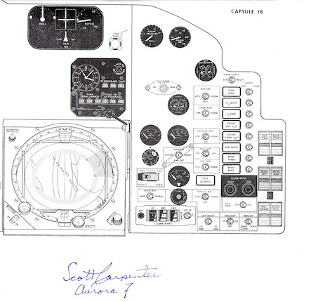 Bonhams : CAPSULE 18 AURORA 7 INSTRUMENT PANEL DIAGRAM.