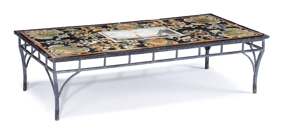 Bonhams : A fine Italian Baroque polychrome scagliola table top on ...