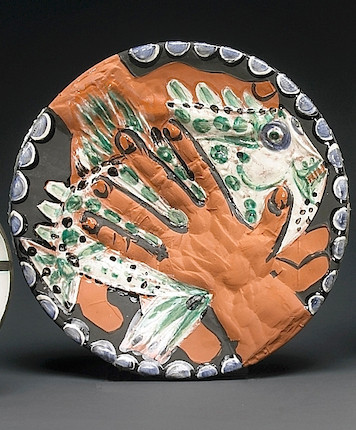 Bonhams : Pablo Picasso (Spanish, 1881-1973); Hand with Fish;