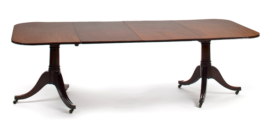 Bonhams : A George III mahogany two pedestal dining table composed of ...