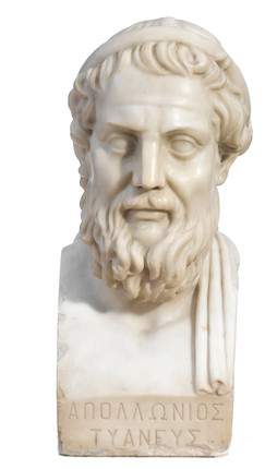 Bonhams : A Continental carved marble bust of Apollonius of Tyana first ...