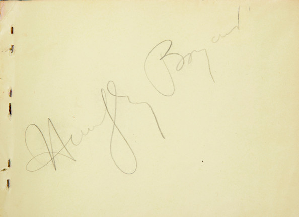 Bonhams : A Humphrey Bogart signed autograph book