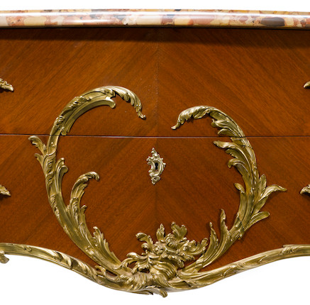 Bonhams : A Louis XV style gilt bronze mounted mahogany commode ...