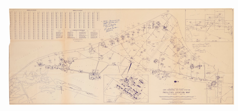 Bonhams : CAPE CANAVERAL LAUNCH PAD MAPSIGNED. Air Force Eastern Test ...