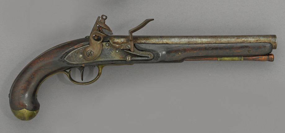 Bonhams : A U.S. Model 1808 Navy flintlock martial pistol by S. North ...