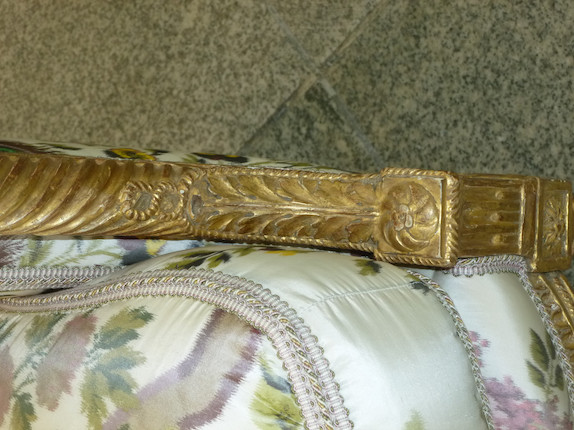 Bonhams : A pair of Louis XVI carved giltwood bergeres attributed to ...