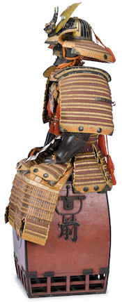 Bonhams : An orange and purple-laced haramaki armor with an impressive ...