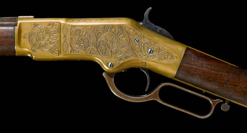 Bonhams : A factory-engraved Winchester Model 1866 lever action rifle
