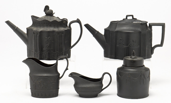 Bonhams : A William Baddeley of Eastwood black basalt teapot, English ...