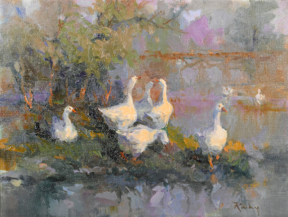 Bonhams : Claire H. Ruby (American, 1925-2005) A cool morning 12 x 16in