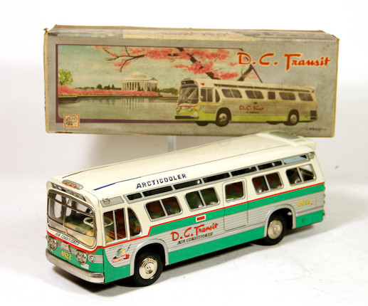 Bonhams : DC Transit Lithographed Bus with original box