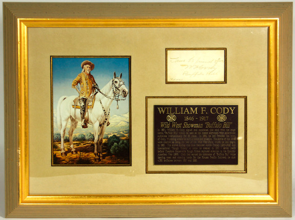 Bonhams : CODY, WILLIAM F. (BUFFALO BILL). 1846-1917. Autographed ...
