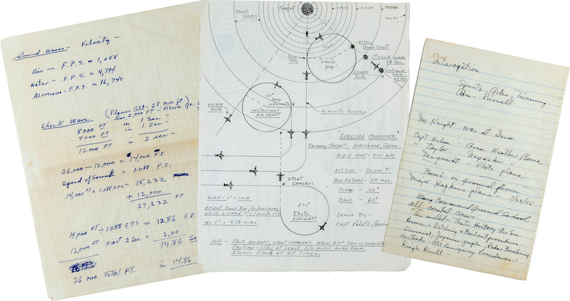 Bonhams : Manuscript Training Notes and mimeographed copies ofRobert A ...