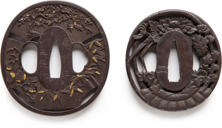 Bonhams : Two Bushu tsuba The first by Masachika, Edo period (19th century)