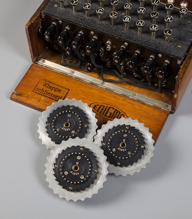 Bonhams : ENIGMA MACHINE. A Rare Early 3-Rotor German Enigma I ...