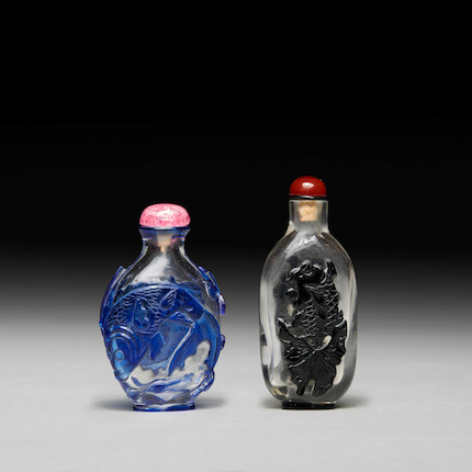 Bonhams : Two overlay glass snuff bottles 1780-1850