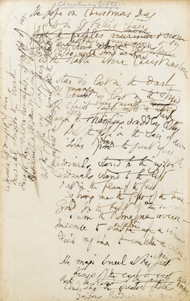 Bonhams : BROWNING, ELIZABETH BARRETT. 1806-1861. Autograph Manuscript ...
