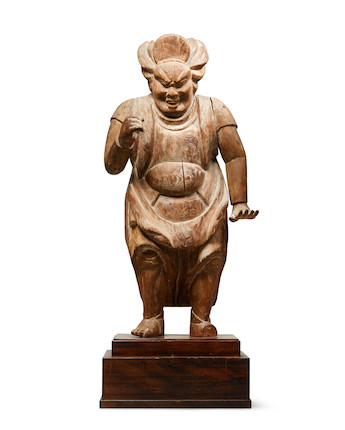 Bonhams : A WOOD FIGURE OF A NIO (GUARDIAN DEITY) Muromachi period ...