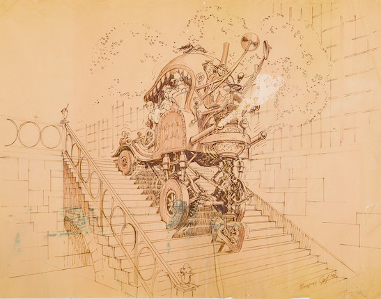 Bonhams : A large lot of Harper Goff drawings of the Wonkamobile for ...