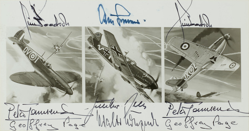 Bonhams : WORLD WAR II FIGHTER PILOTS. Photo Signed (Peter Townsend ...