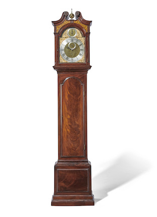 Bonhams : A MAHOGANY QUARTER STRIKING TALL CLOCK WITH GRIDIRON PENDULUM