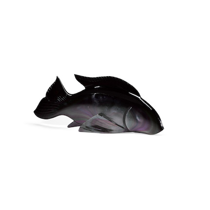 Bonhams : Rainbow Obsidian Carving of a Fish
