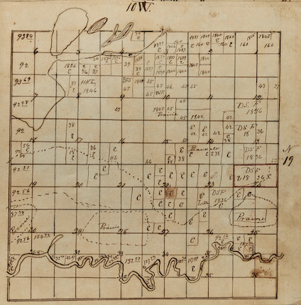 Bonhams : EARLY ILLINOIS PLAT BOOK. A manuscript plat book of Mason ...