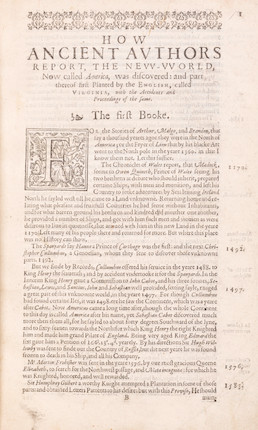 Bonhams : SMITH, JOHN. 1580-1631. The Generall Historie of Virginia ...