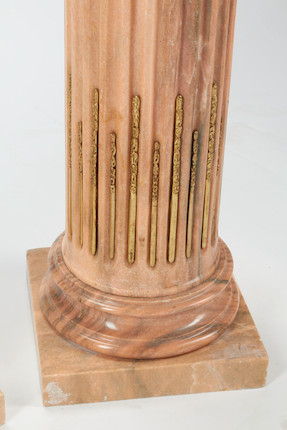 Bonhams : A PAIR OF NEOCLASSICAL STYLE GILT BRONZE MOUNTED MARBLE COLUMNS