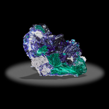 Bonhams : Crystallized Azurite with Malachite--A Mexican Mineral Classic