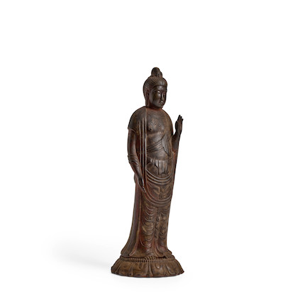 Bonhams : AKEMITSU (YŌKŌ) A Stoneware Sculpture of Standing Kannon ...