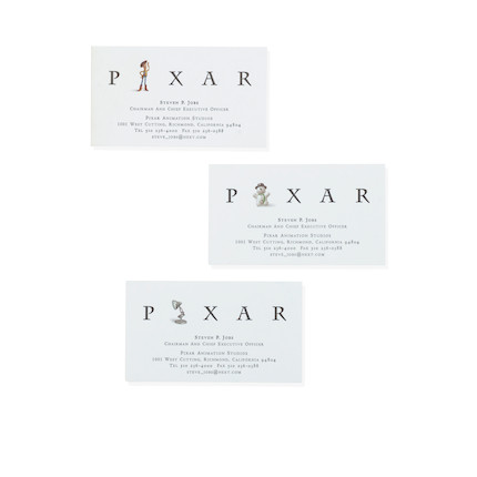 Bonhams : STEVE JOBS PIXAR BUSINESS CARDS EACH WITH A VARIANT CHARACTER ...