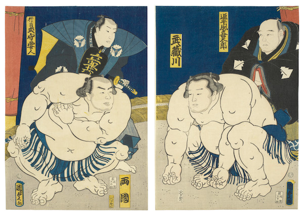 Bonhams : A GROUP OF EIGHT SUMO WRESTLING AND WRESTLER PRINTS Edo ...