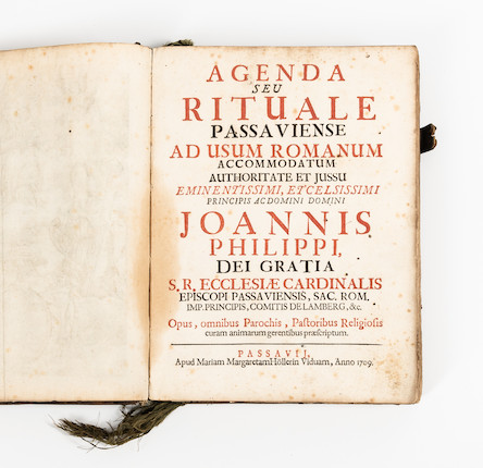 Bonhams Skinner : CATHOLIC RITUAL LITERATURE. Agenda seu Rituale ...