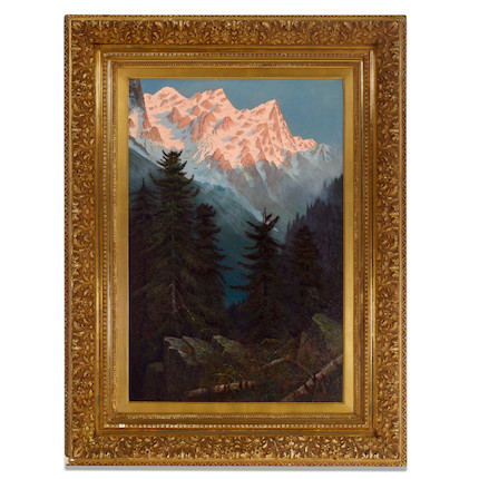 Bonhams : Edwin Deakin (1838-1923) Castle Crags, Snowcapped Mountains ...