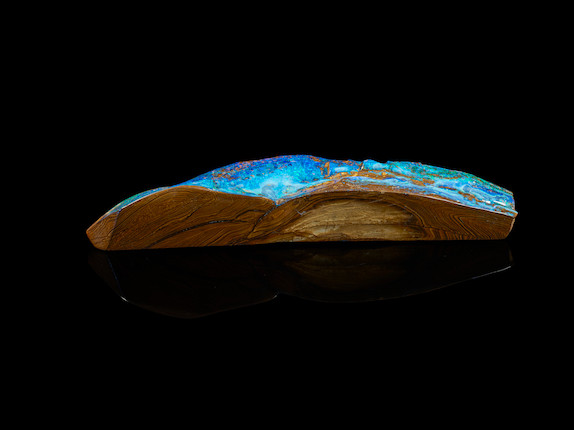 Bonhams : Exceptionally Large and Rare Ribbon Pattern Boulder Opal ...