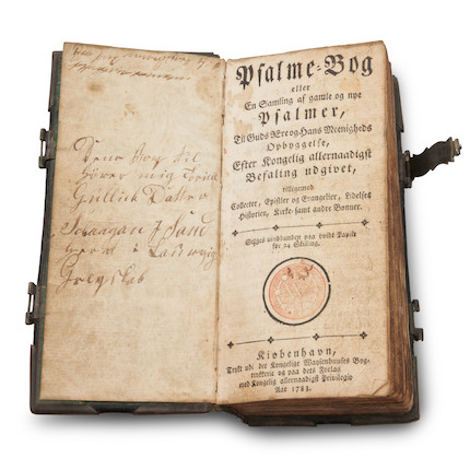 Bonhams Skinner : DANISH BOOK OF PSALMS. Psalme-Bog. Copenhagen, 1783.