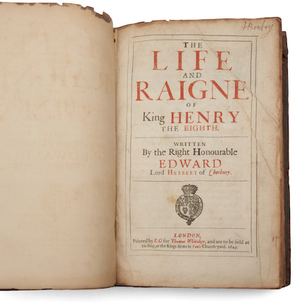 Bonhams Skinner : Herbert, Edward, 1st Baron Herbert of Cherbury (1583 ...