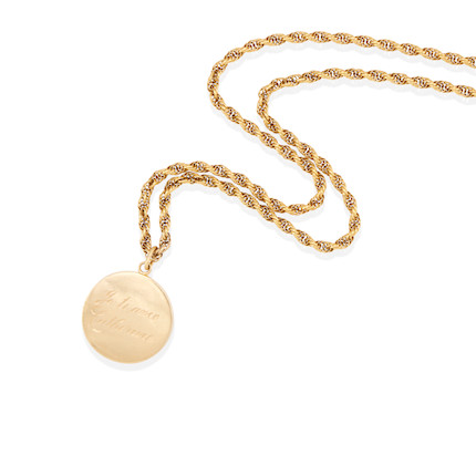 Bonhams : A 14K BI-COLOR GOLD AND DIAMOND DM PENDANT NECKLACE