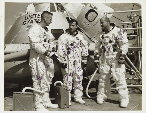 Bonhams : APOLLO 10 CREW SIGNED TYPE-1 NASA PHOTOGRAPH. Silver gelatin ...