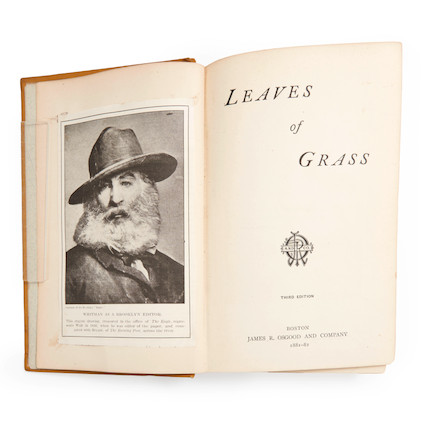 Bonhams Skinner : WHITMAN, WALT. 1819-1892. Leaves of Grass. Boston ...
