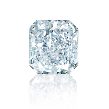 Bonhams : A FANCY LIGHT BLUE DIAMOND RING