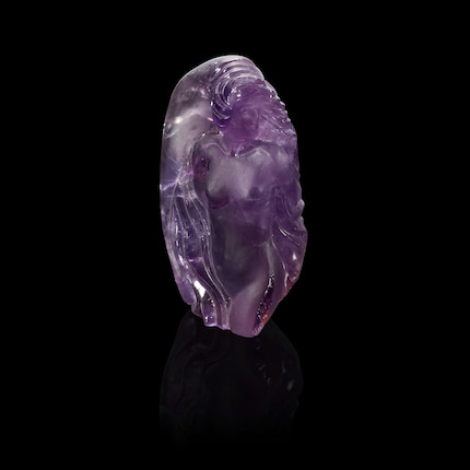 Bonhams : Amethyst Carving of a Female Figure