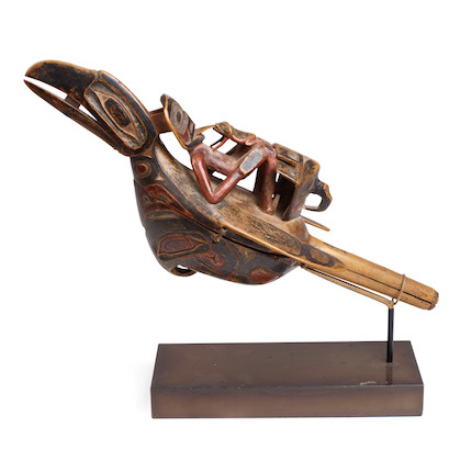 Bonhams : A Tsimshian or Tlingit raven rattle
