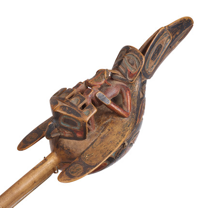 Bonhams : A Tsimshian or Tlingit raven rattle
