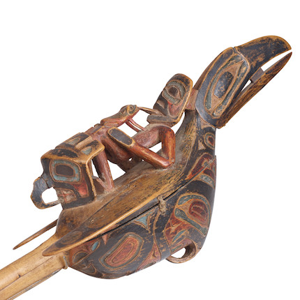 Bonhams : A Tsimshian or Tlingit raven rattle