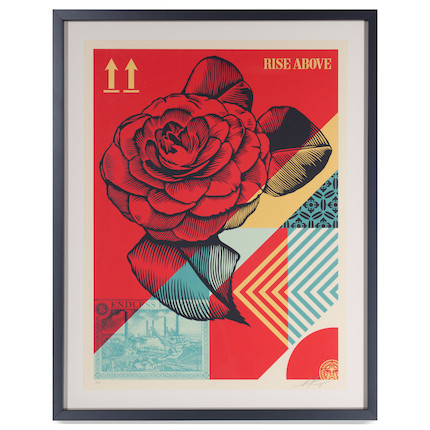 Bonhams : SHEPARD FAIREY (B. 1970) Rise Above Flower, 2021 (This work ...