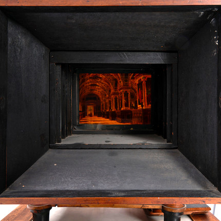 Bonhams Skinner : Carlo Ponti Megalethoscope on Stand, Italian, c. 1865,