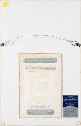 Bonhams Skinner : FITZGERALD, F. SCOTT. 1896-1940. Autograph Letter ...
